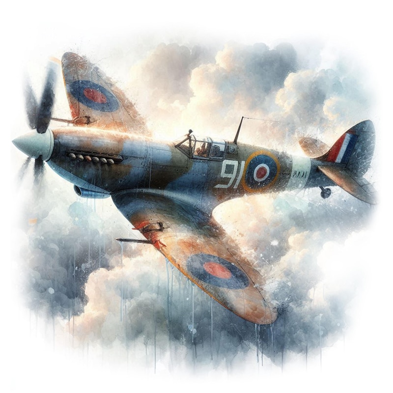 Airplane Poster Spitfire - Etsy UK