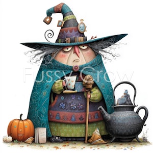 Witch's Brew Clipart, 12 High Quality Watercolour Whimsical Halloween ...