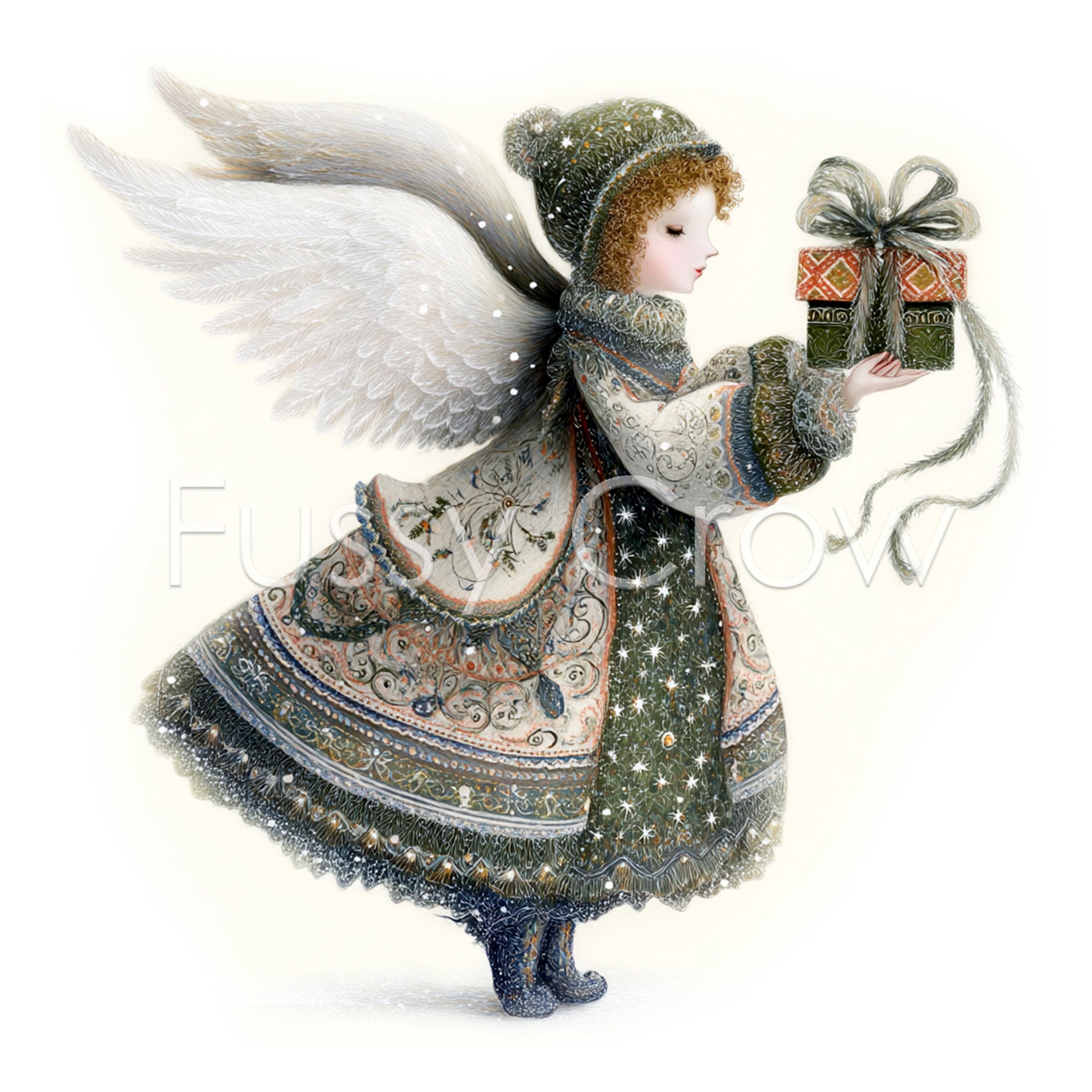 Christmas Angel Clipart, 10 High Quality Jpgs, Watercolour Whimsical ...