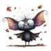 Quirky Autumn Bat Clipart, 11 High Quality Watercolour Jpgs, Halloween ...