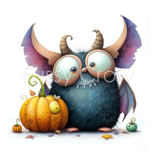 Quirky Autumn Bat Clipart, 11 High Quality Watercolour Jpgs, Halloween ...