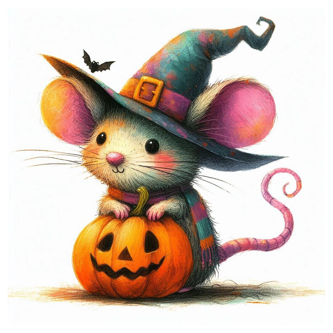 Halloween Mouse Clipart, 14 High Quality Jpgs, Watercolour Fall Animal ...