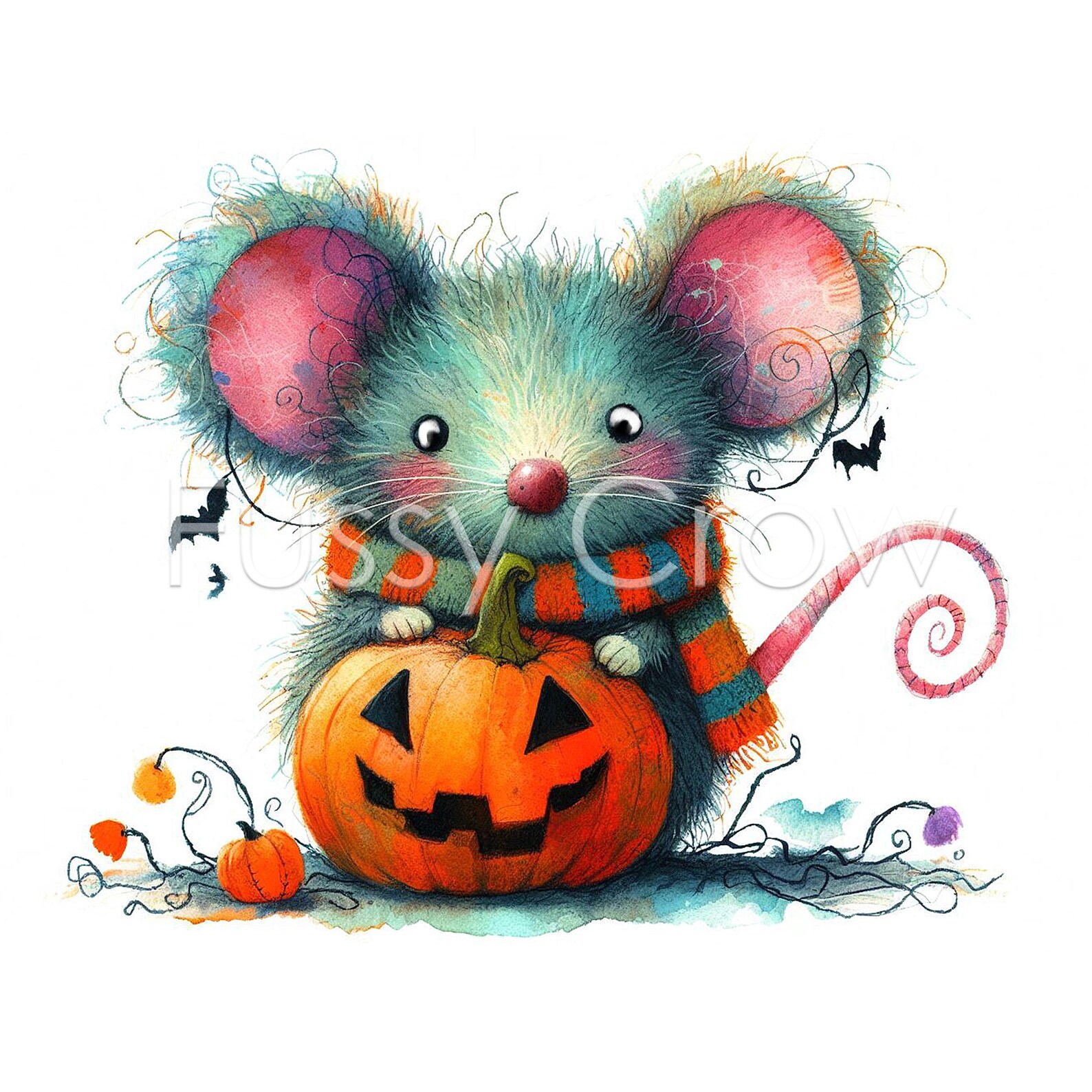 Halloween Mouse Clipart, 14 High Quality Jpgs, Watercolour Fall Animal ...