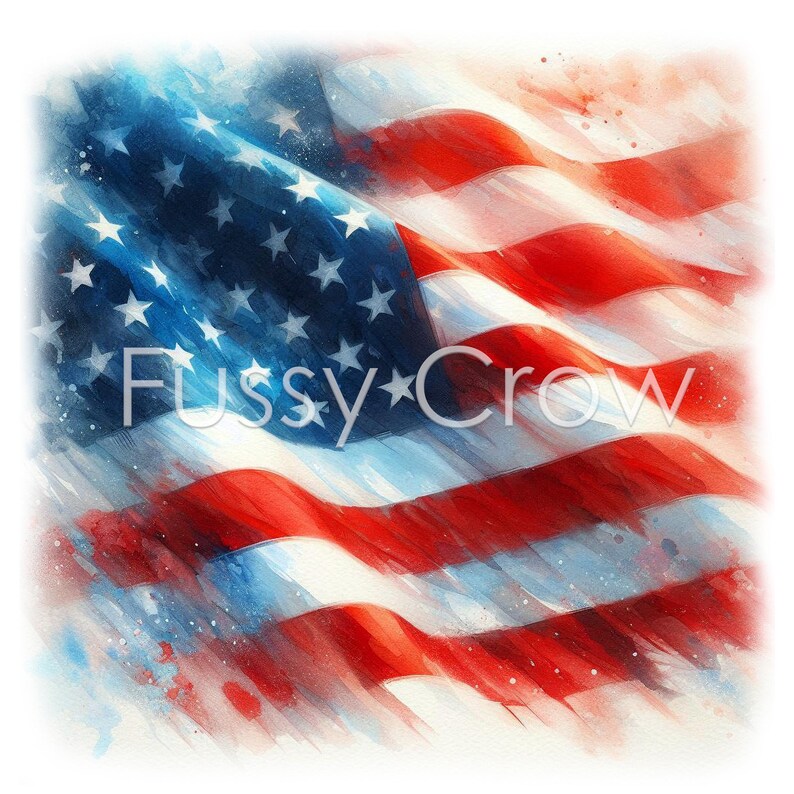 10 American Flag Floral Clipart, 4th of July Stars & Stripes Jpgs, Card ...