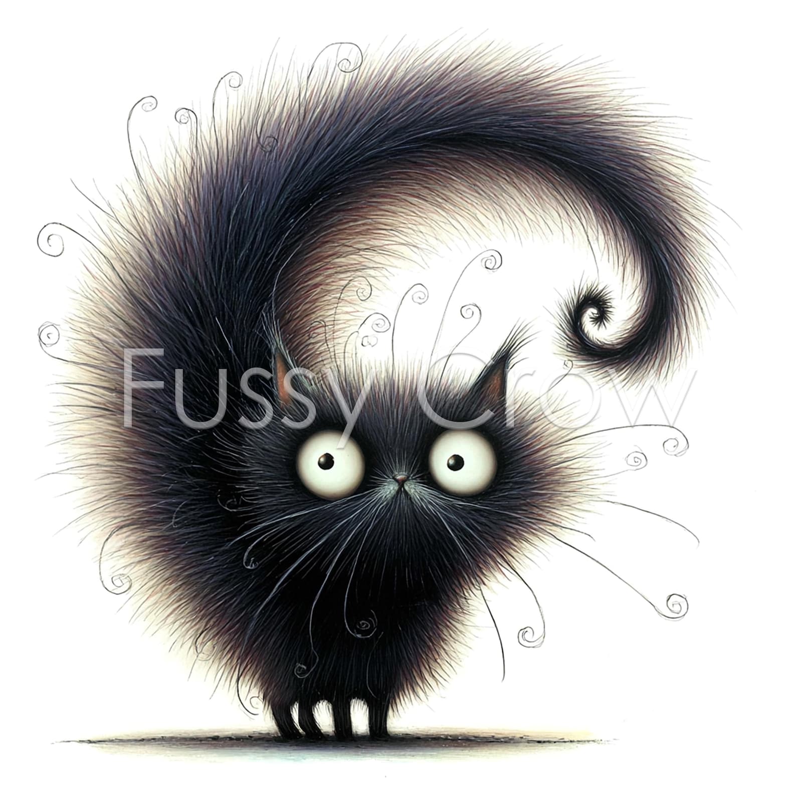 Quirky Black Cat Clipart, 10 High Quality Jpgs Funny Halloween Cat ...