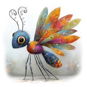 Quirky Rainbow Bug Clipart, 13 High Quality Watercolour Insect Ephemera ...
