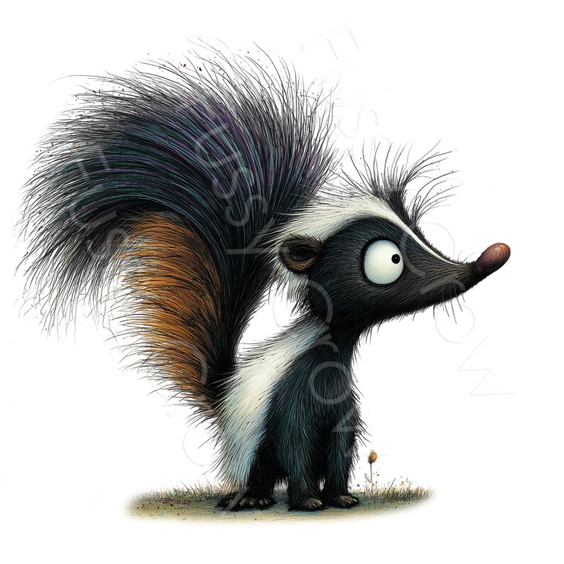 Funny Skunk Clip Art, Watercolour Woodland Animal Graphics, 10 Pngs ...