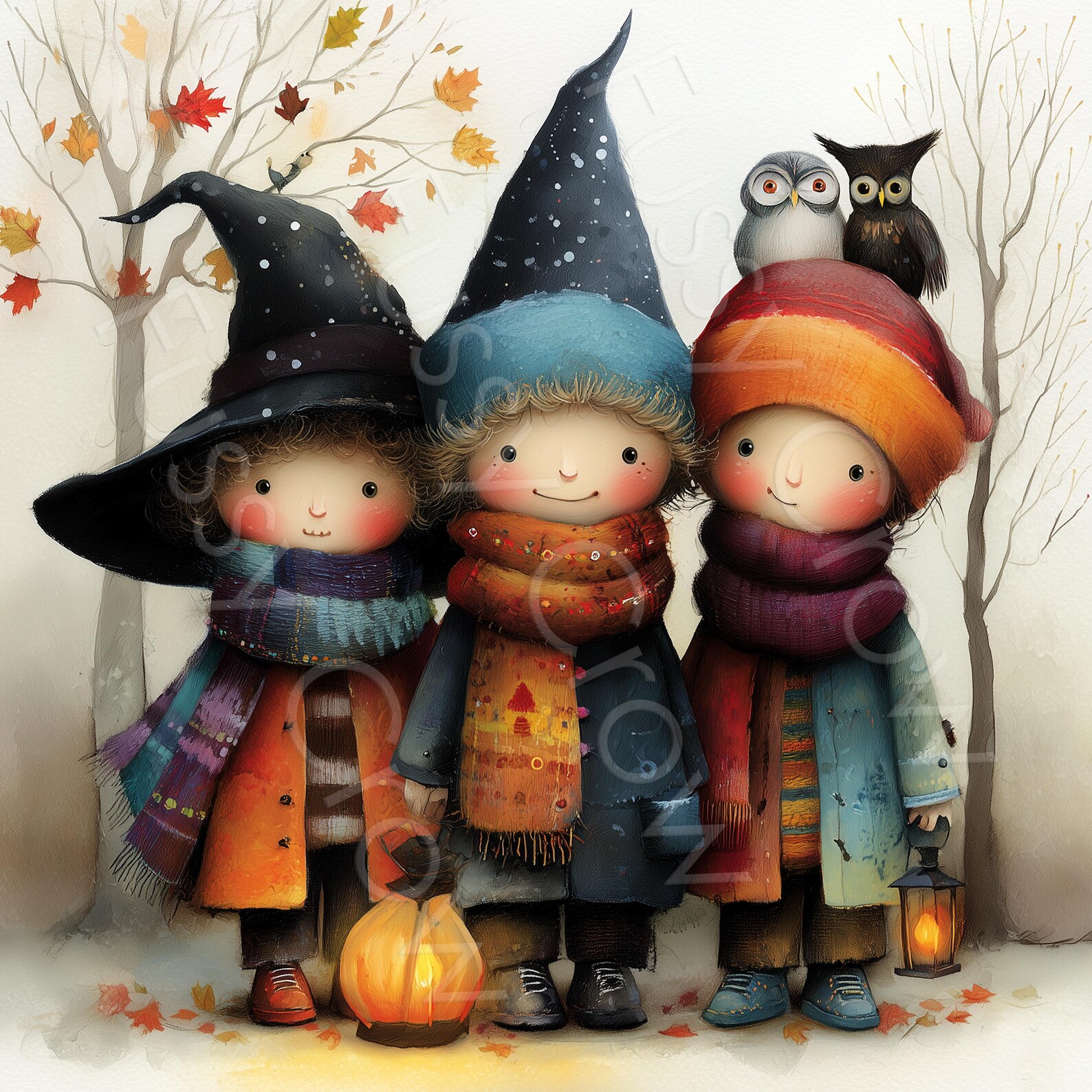Cute Halloween Kids Clipart, 12 Watercolour Trick or Treat Jpgs for ...
