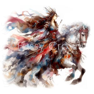 Mystical Goddess Clipart, 10 High Quality Jpgs, Watercolour Warrior ...