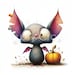 Quirky Autumn Bat Clipart, 11 High Quality Watercolour Jpgs, Halloween ...