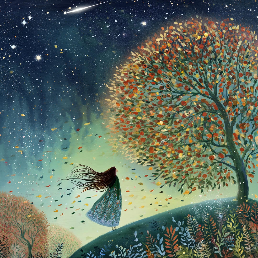 Starry Autumn Night Clipart, 13 High Quality Jpgs, Watercolour ...