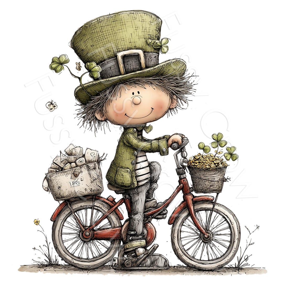 Quirky St Patrick's Day Irish Leprechaun Clip Art, 12 Watercolour Pngs ...