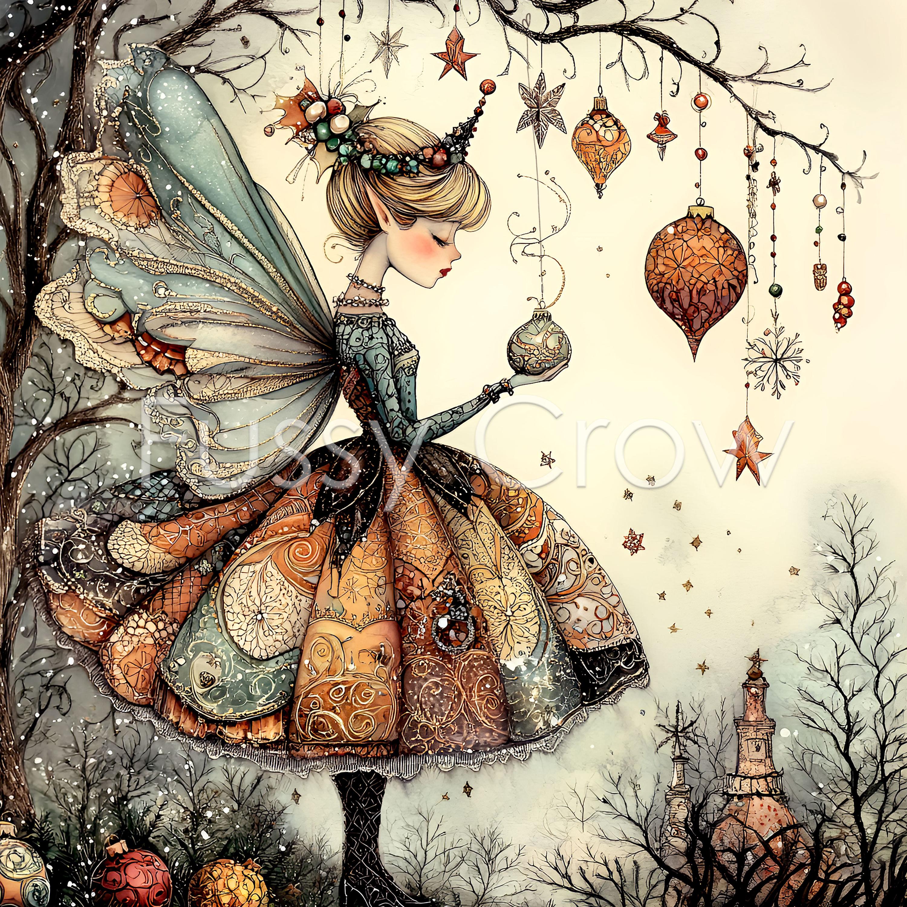 Victorian Christmas Fairy Clipart 10 High Quality Jpgs, Vintage Fairy ...