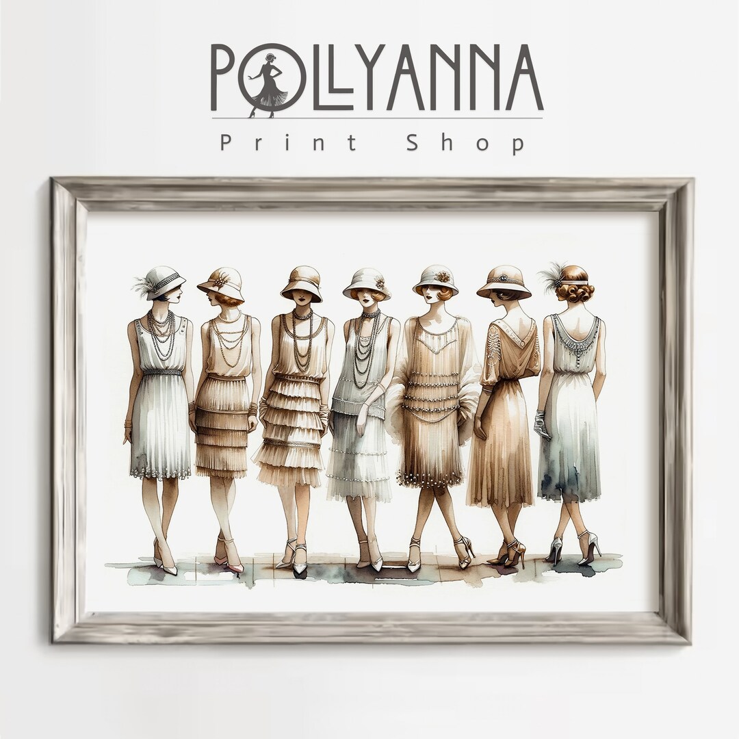 Painting of Chic Flapper Girls, 1920's Inspired Fashion, a Gift for the ...