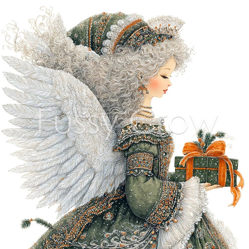 Christmas Angel Clipart, 10 High Quality Jpgs, Watercolour Whimsical ...