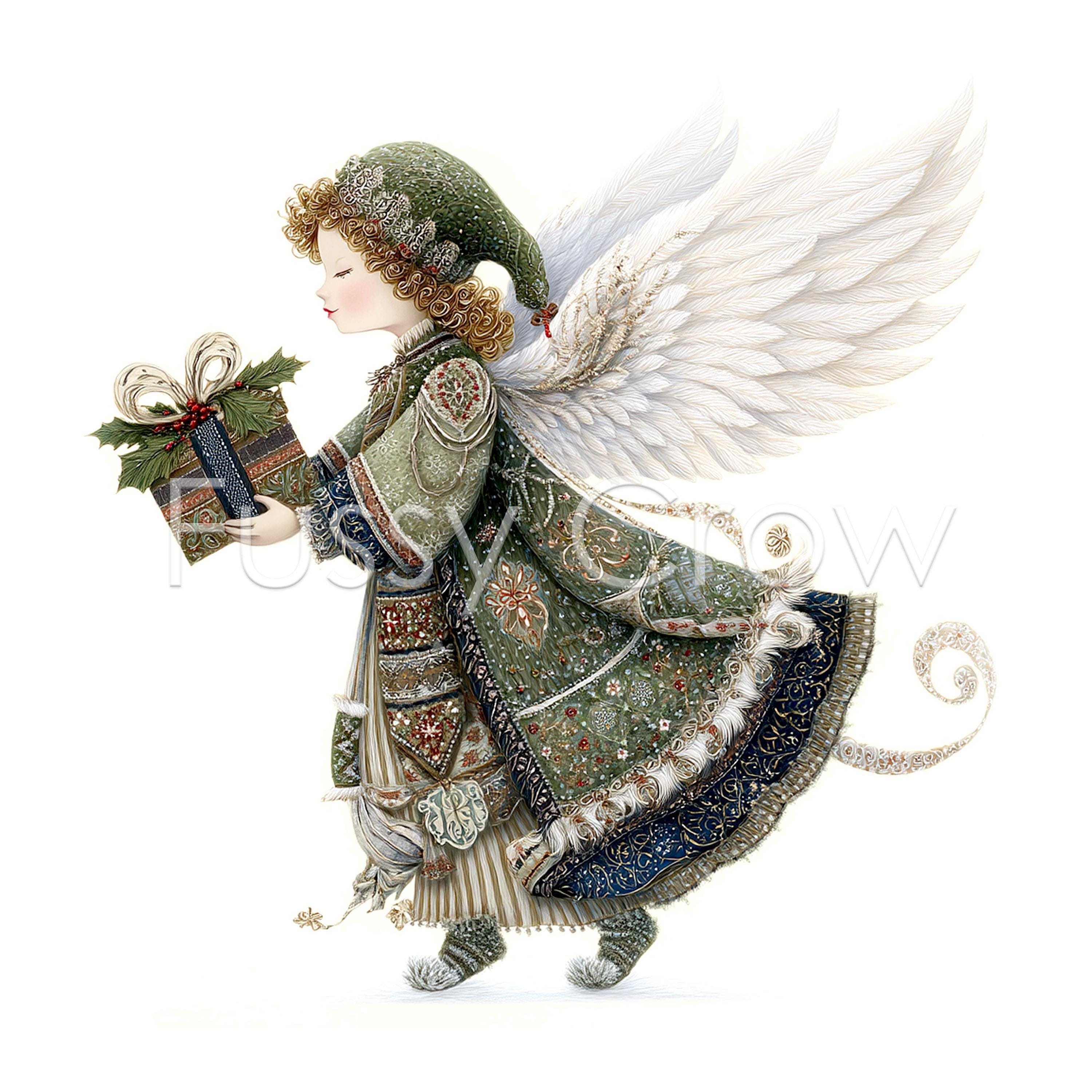 Christmas Angel Clipart, 10 High Quality Jpgs, Watercolour Whimsical ...