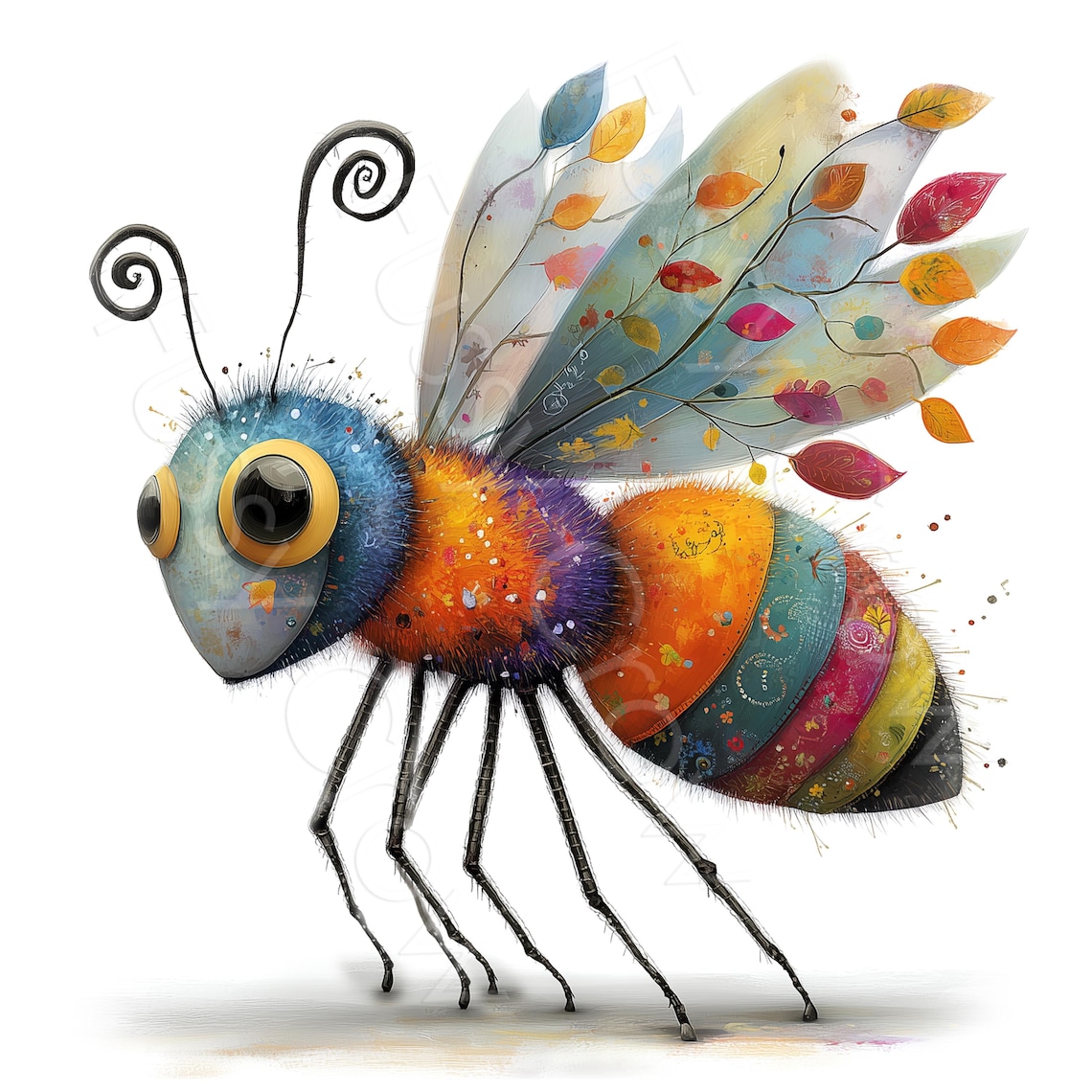 Quirky Rainbow Bug Clipart, 13 High Quality Watercolour Insect Ephemera ...