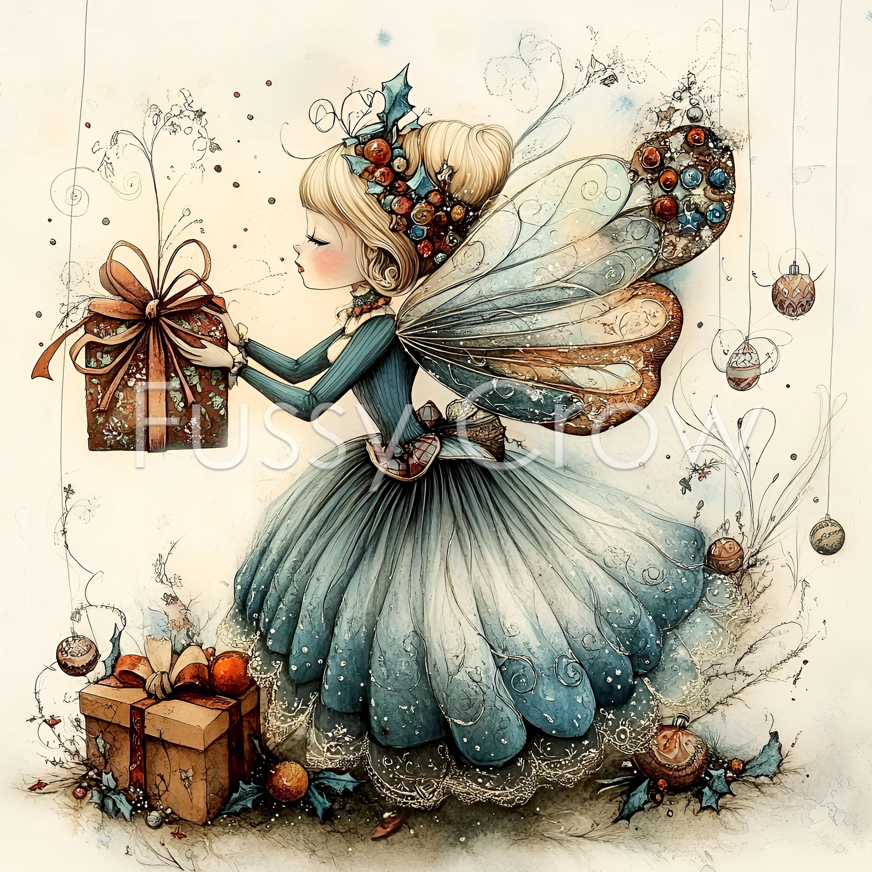 Victorian Christmas Fairy Clipart 10 High Quality Jpgs, Vintage Fairy ...
