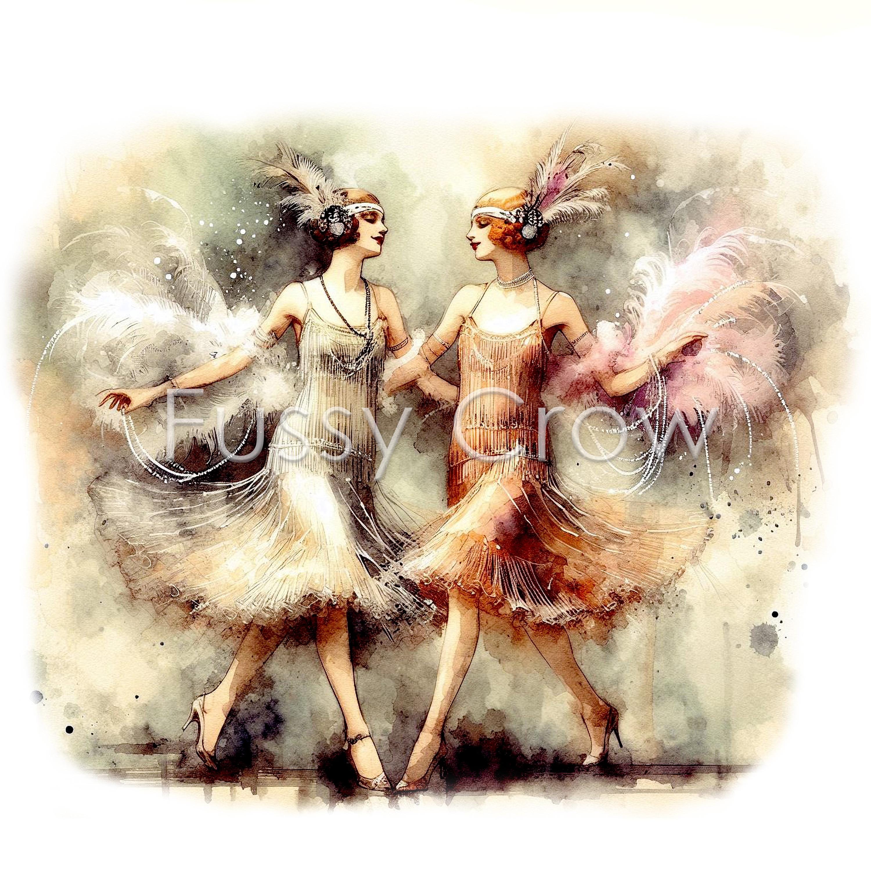 Flapper Girl Clipart 10 High Quality Jpgs, 1920's Style Clipart, Retro ...