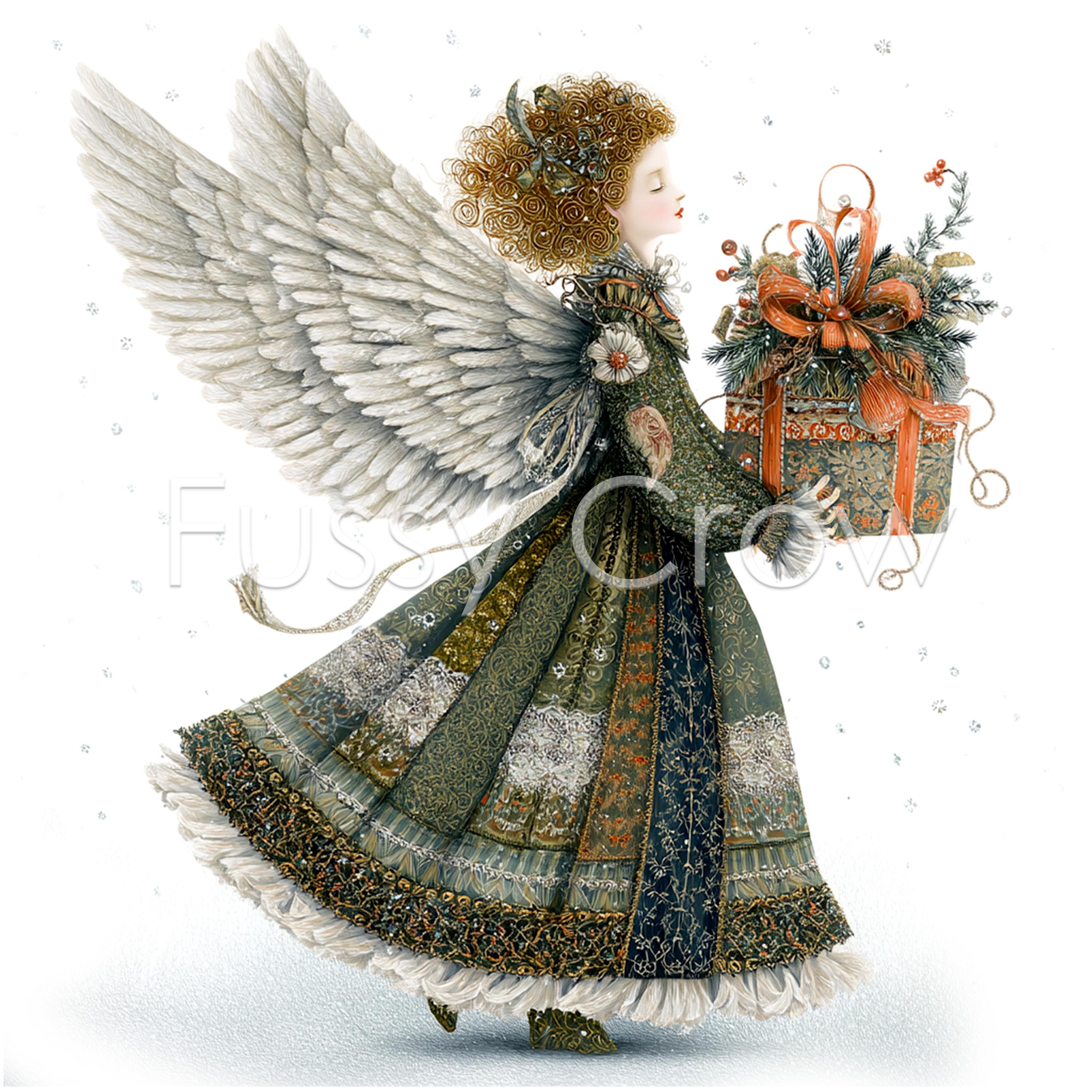 Christmas Angel Clipart, 10 High Quality Jpgs, Watercolour Whimsical ...