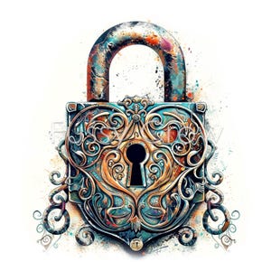 Fantasy Padlock Clipart, 10 High Quality Jpgs, Watercolour Fairy Tale ...