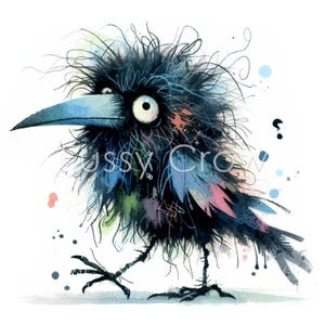 Funny Crow Clipart, 10 High Quality Jpgs, Quirky Raven Images ...