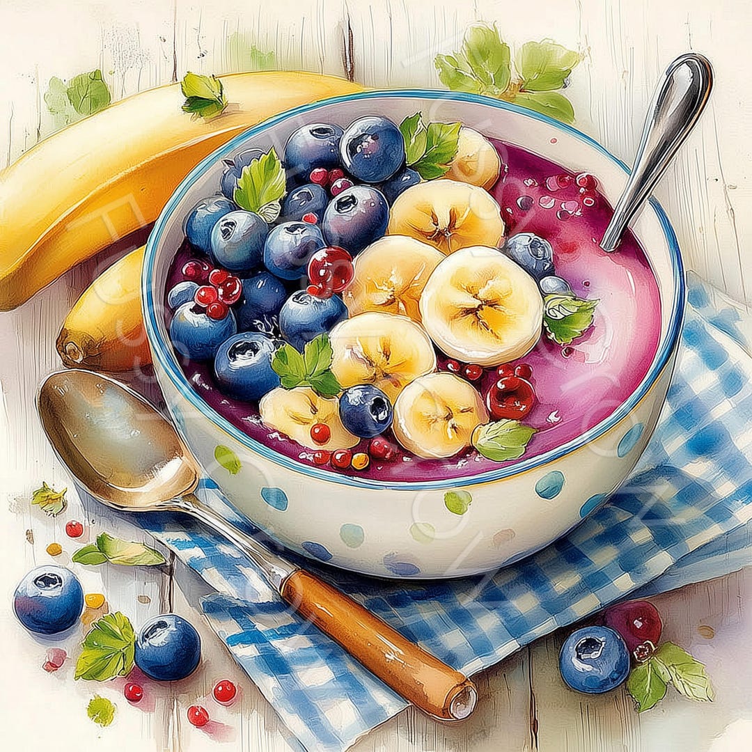 Fruit Smoothie Clipart 10 High Quality Watercolour Breakfast Food Jpgs ...