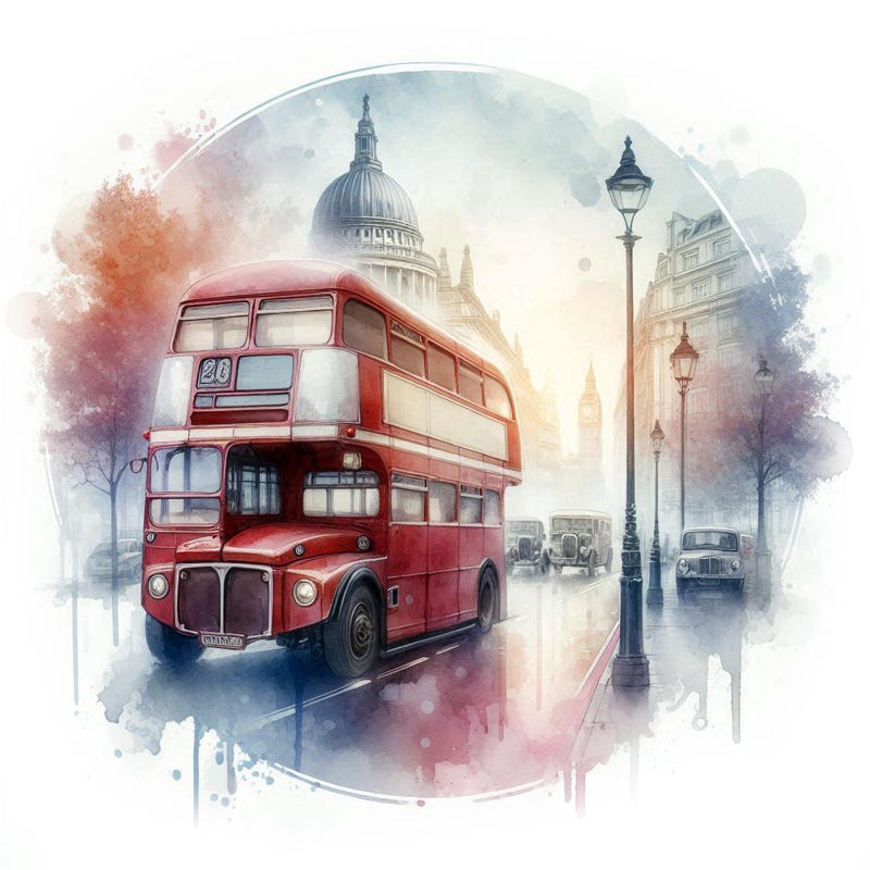 London Bus Clipart - Etsy