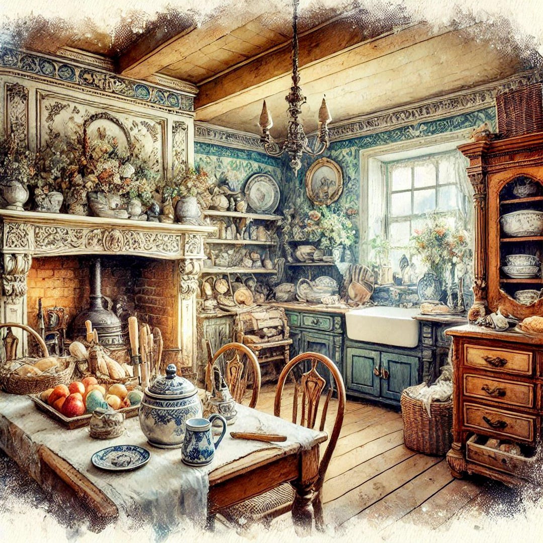 Vintage Style Kitchen Clipart, 10 High Quality Jpgs, Country Kitchens, Journaling, Card Making ...