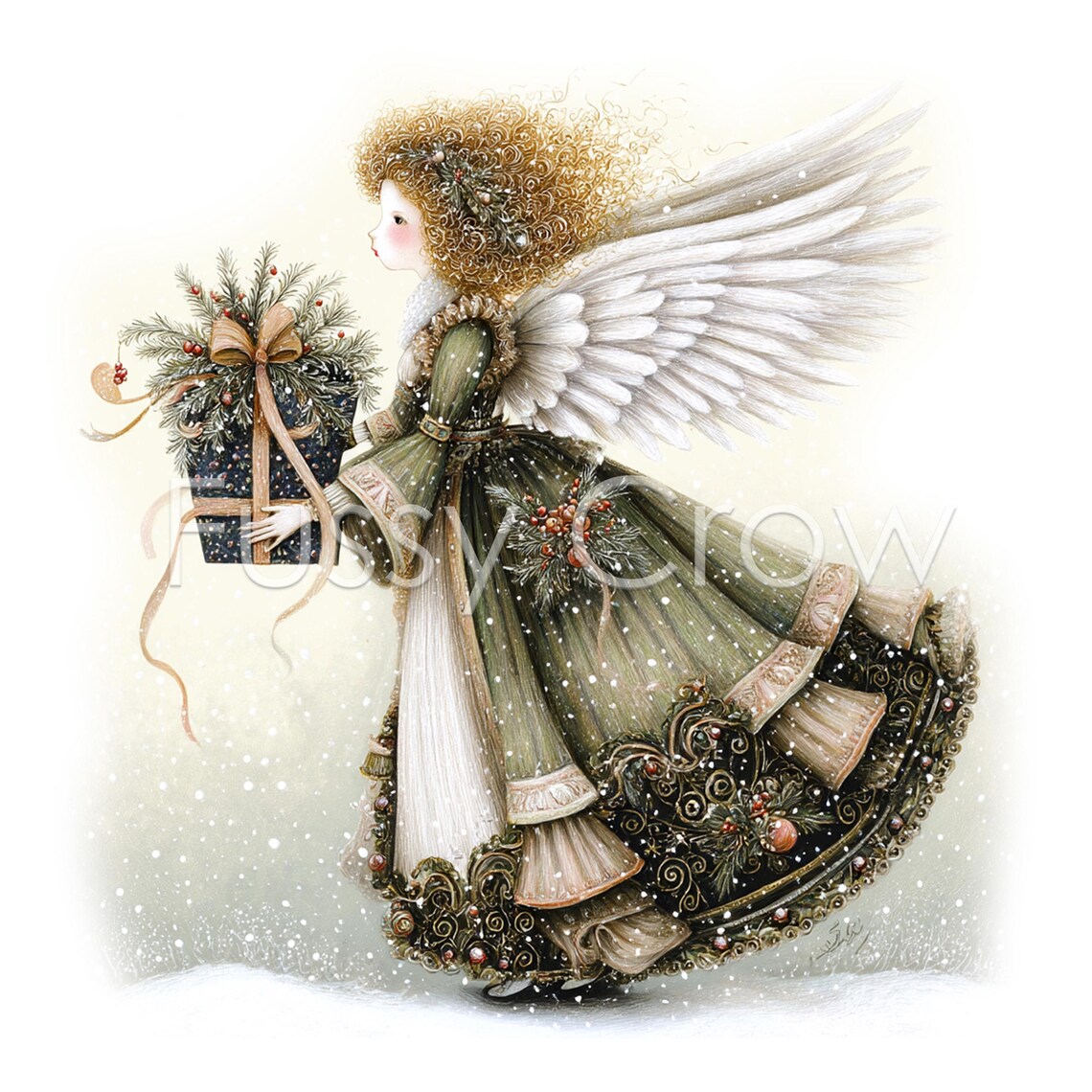 Christmas Angel Clipart, 10 High Quality Jpgs, Watercolour Whimsical ...