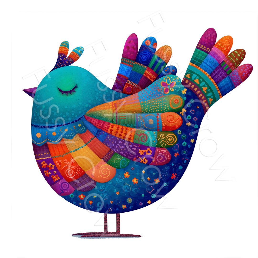 Rainbow Bird Clip Art, Watercolour Scandi Style, 10 Jpgs, Digital ...