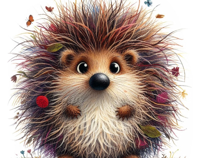 Cute Summer Hedgehogs Clipart Bundle, Watercolor Hedgehog Clip Art ...