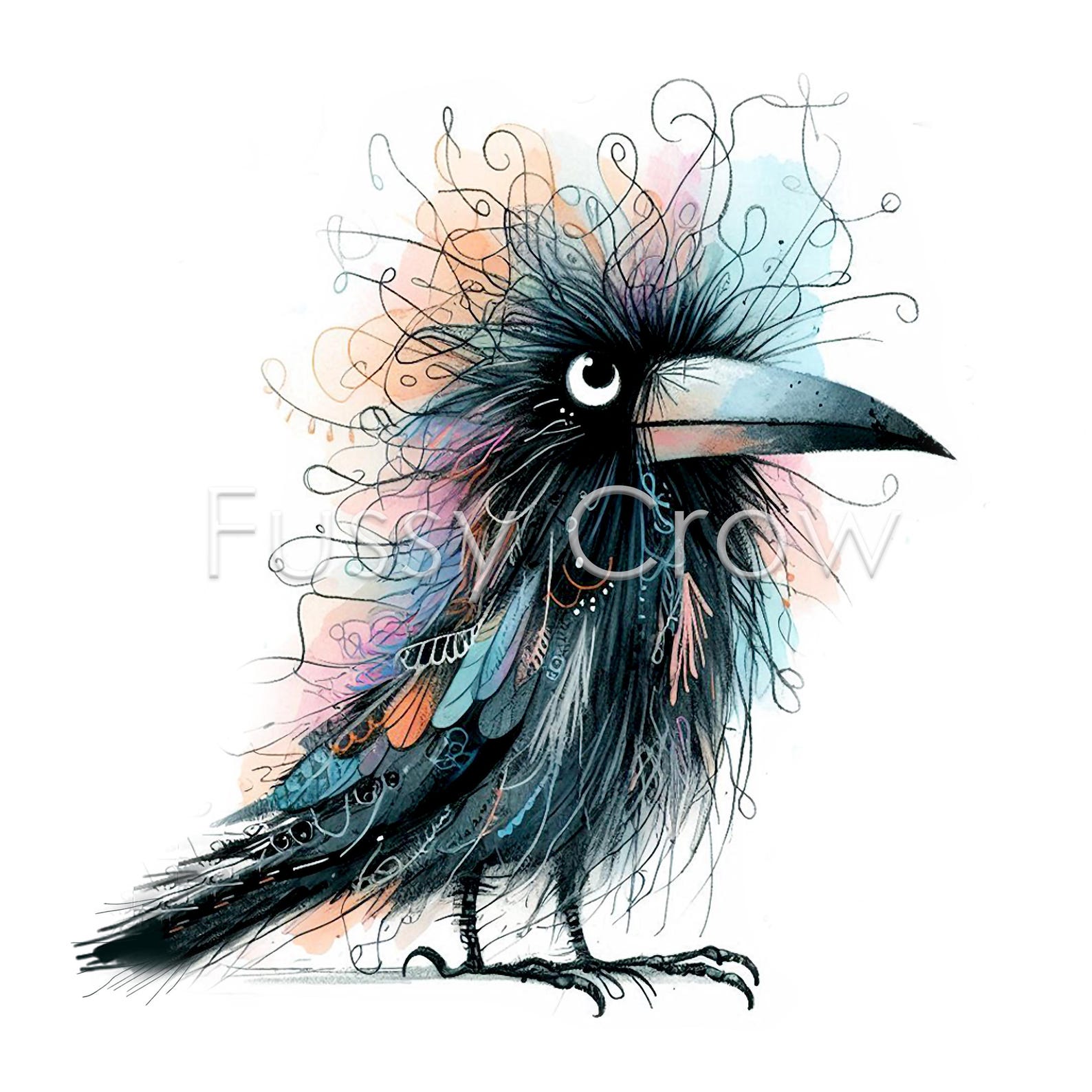 Funny Crow Clipart, 10 High Quality Jpgs, Quirky Raven Images ...