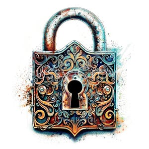Fantasy Padlock Clipart, 10 High Quality Jpgs, Watercolour Fairy Tale ...