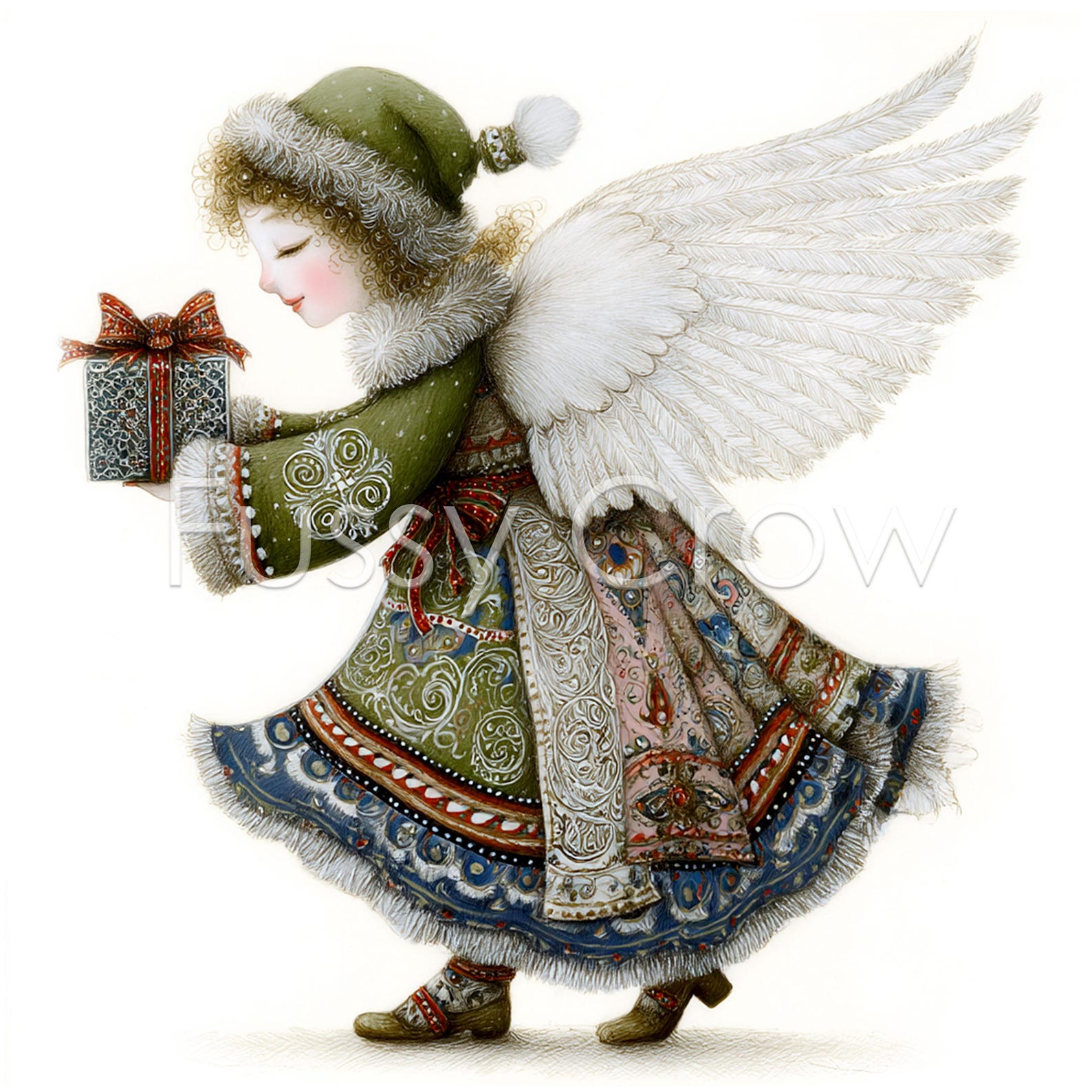 Christmas Angel Clipart, 10 High Quality Jpgs, Watercolour Whimsical ...