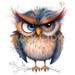 Scruffy Owls Clipart, 12 High Quality Jpgs, Quirky Owl Images, Cute ...