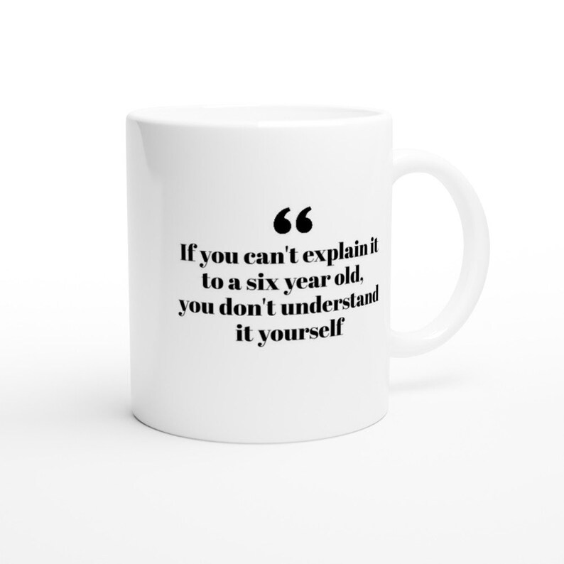 White Mug of Einstein's Quote on Understanding - Etsy
