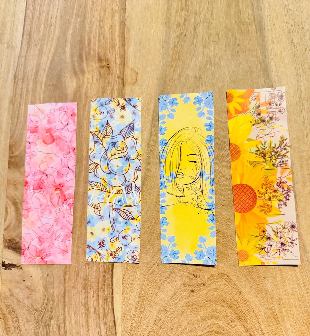 Floral Bookmarks set of 4 - Etsy