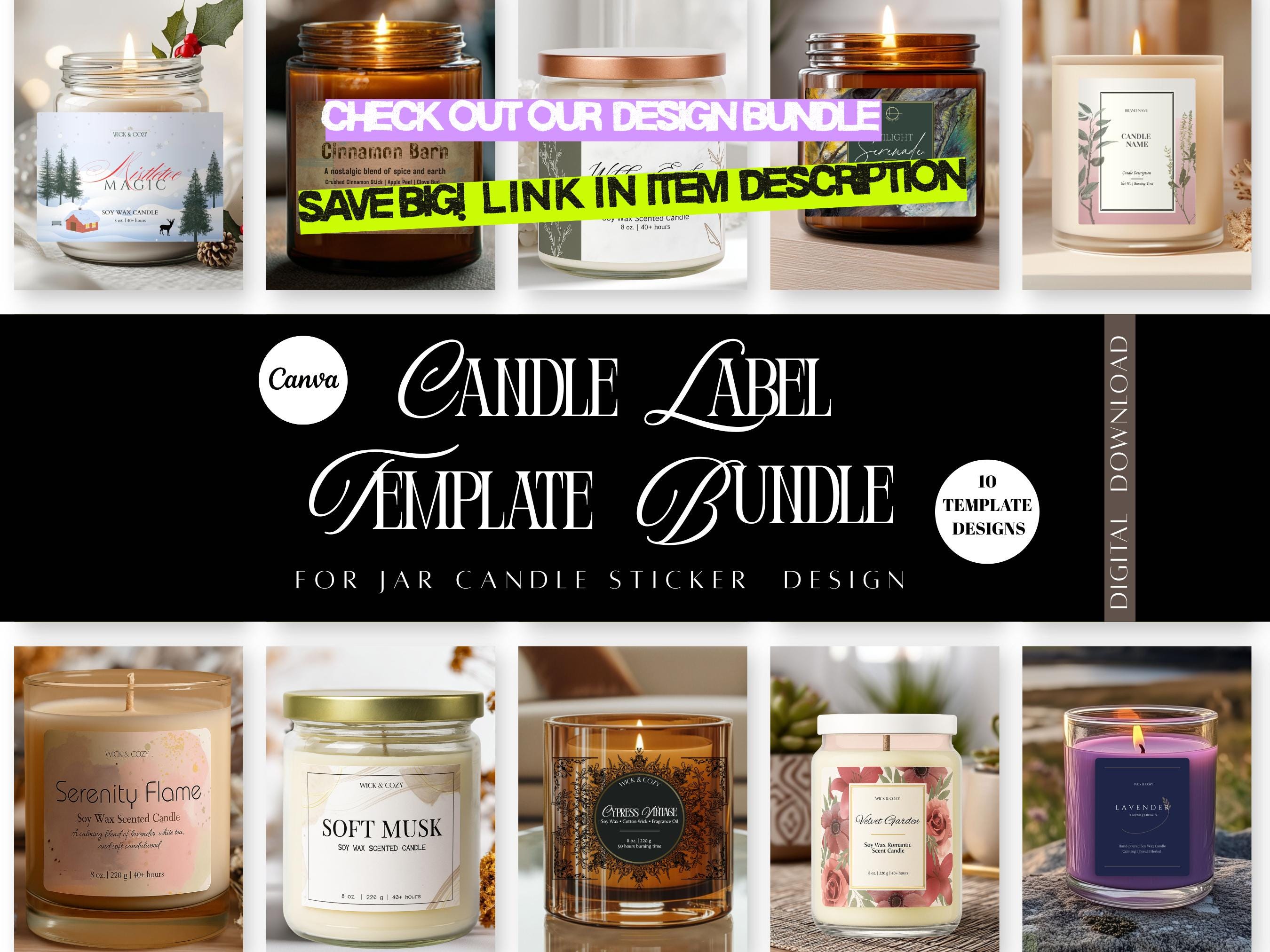 Candle Label Template | Editable Candle Jar Sticker Design | Modern ...
