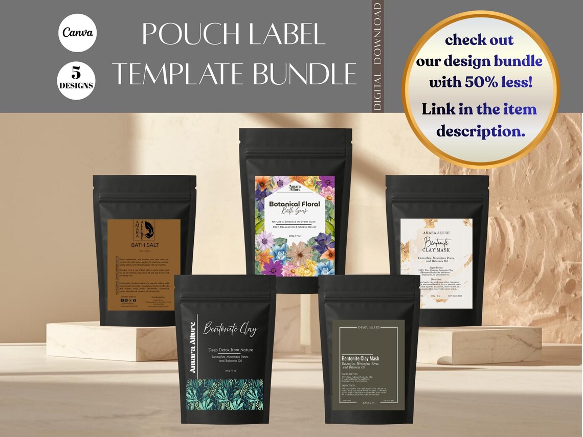 Minimalist Editable Pouch Label Template Packaging Design Editable Body ...