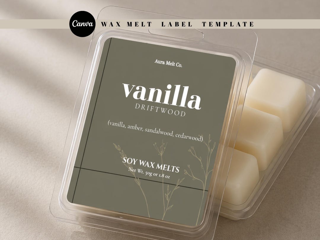 Editable Wax Melt Label Templates, Printable Candle Labels for Small ...