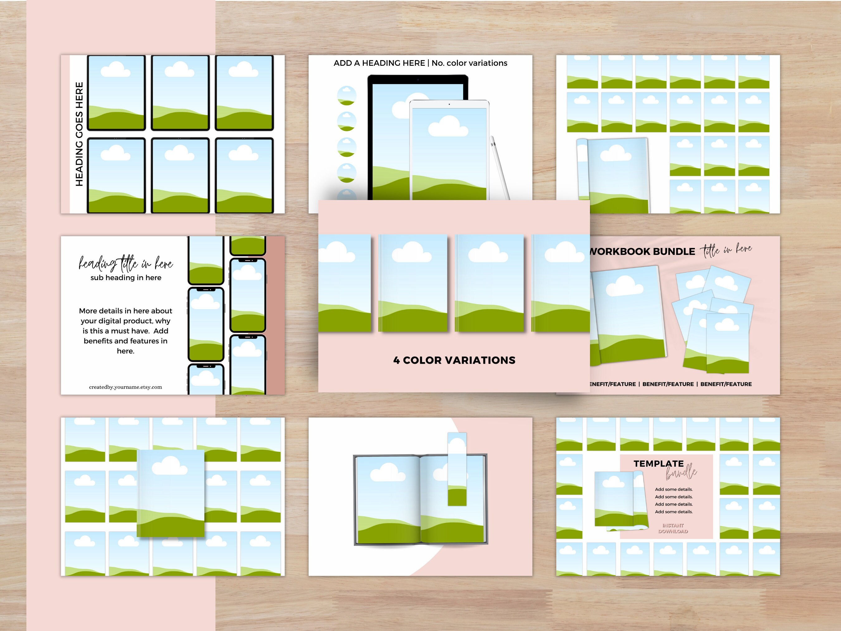 Mockup Bundle for Etsy Listing Photos Printables Mockups Drag and Drop ...