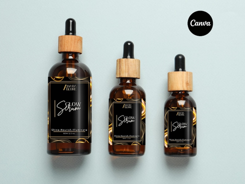 Luxury Black Gold Canva Label Templates Editable Product Labels ...
