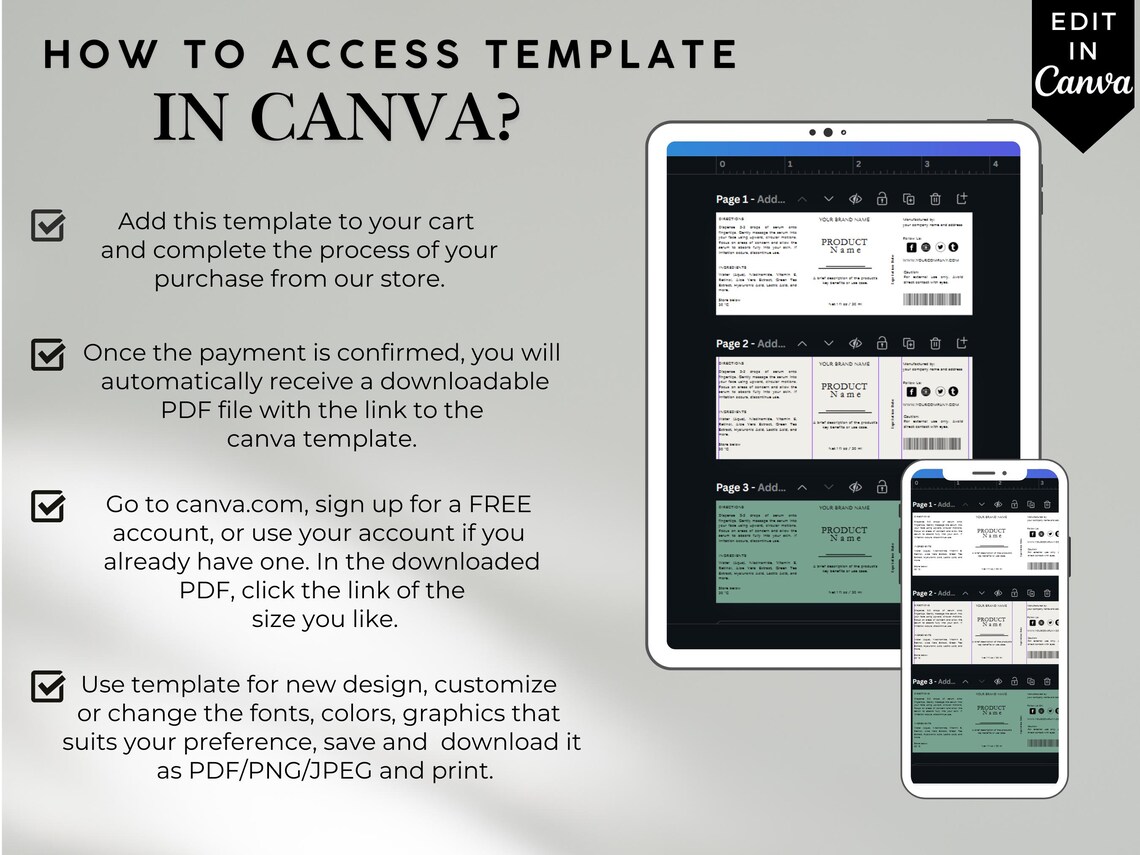 Canva Label Templates Editable Product Labels Templates DIY Labels ...