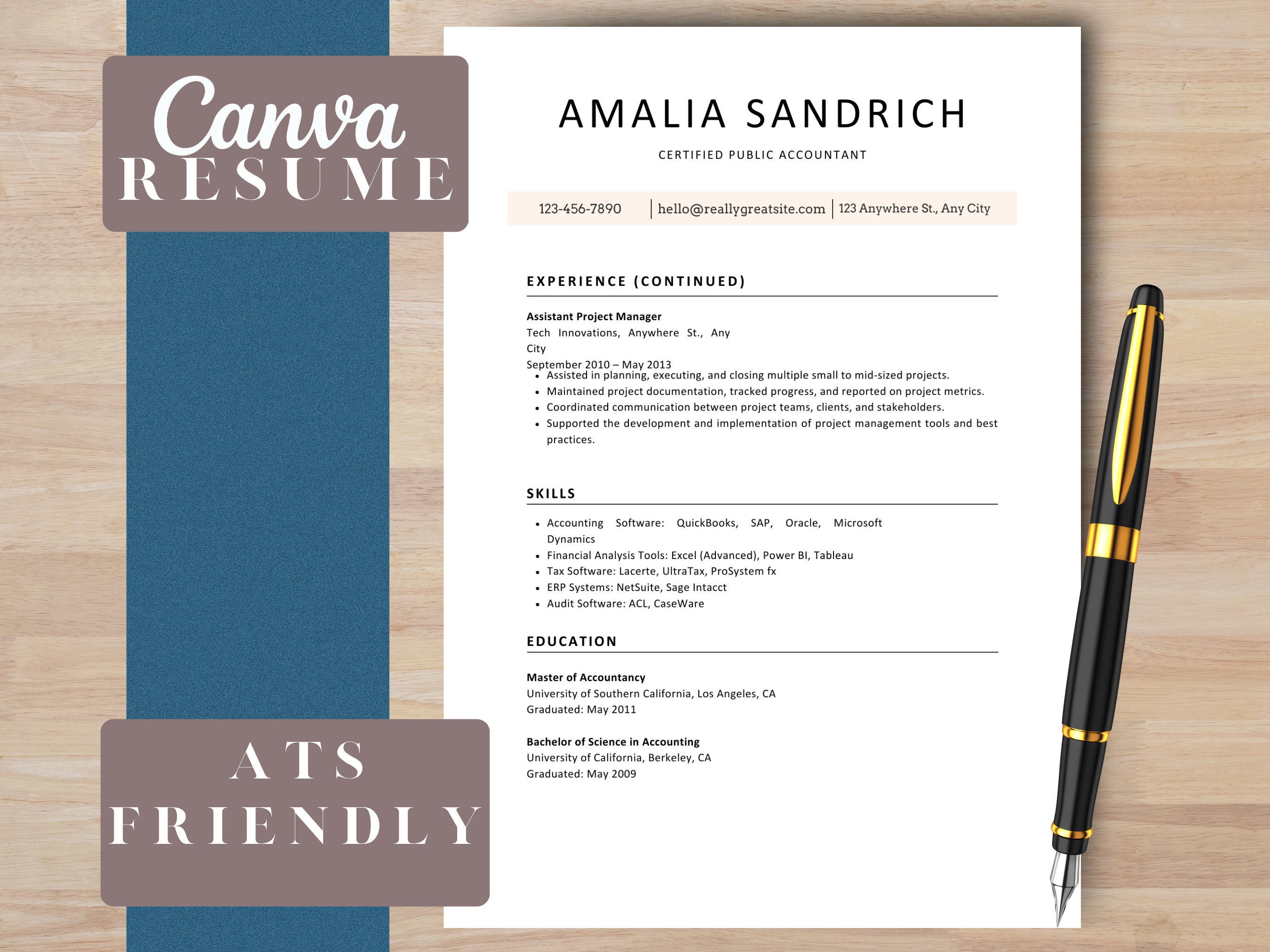 ATS Resume Template ATS Friendly Resume Template CV Format Minimalist ...