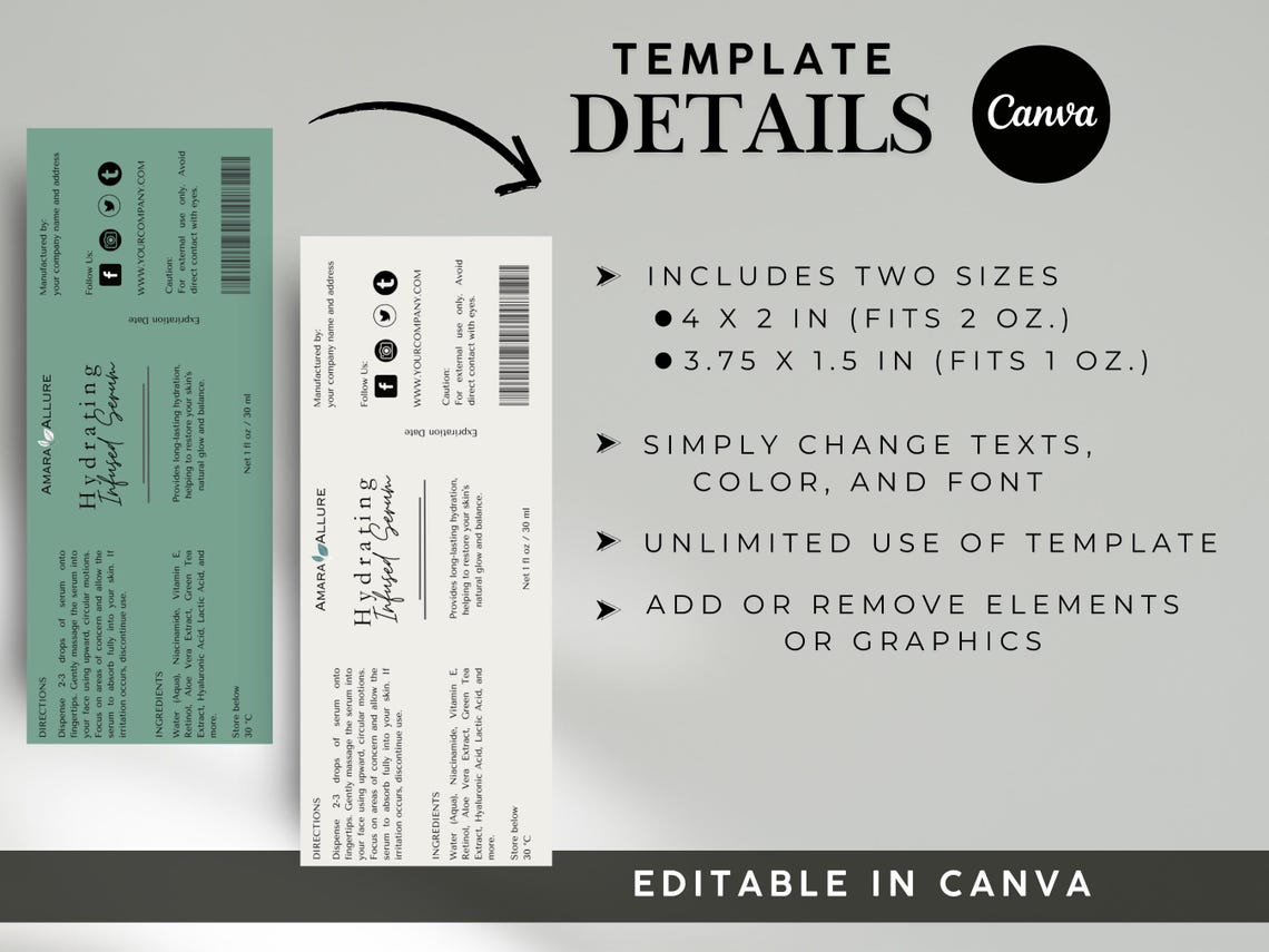 Canva Label Templates Editable Product Labels Templates DIY Labels ...