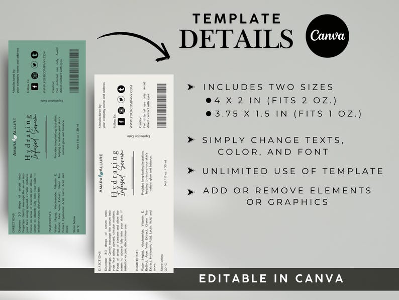 Canva Label Templates Editable Product Labels Templates DIY Labels ...