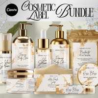 Skincare Labels Set, DELUXE Cosmetic Label Template Bundle, Canva ...