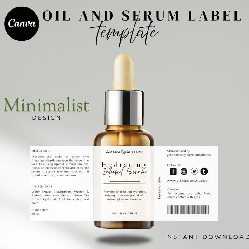 Product Label Template - Etsy