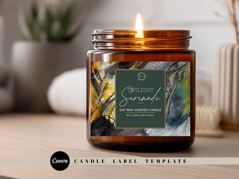 Editable Candle Label Template | Abstract Artistic Design | Printable ...
